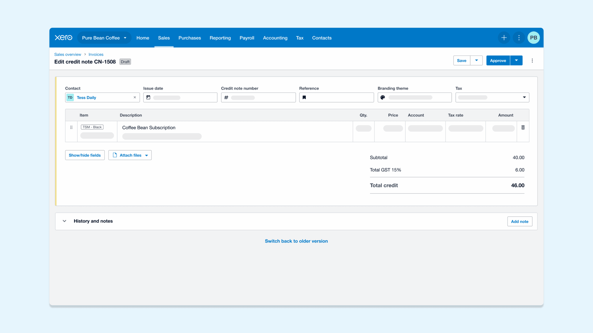 A fresh new look for your credit notes - Xero Blog